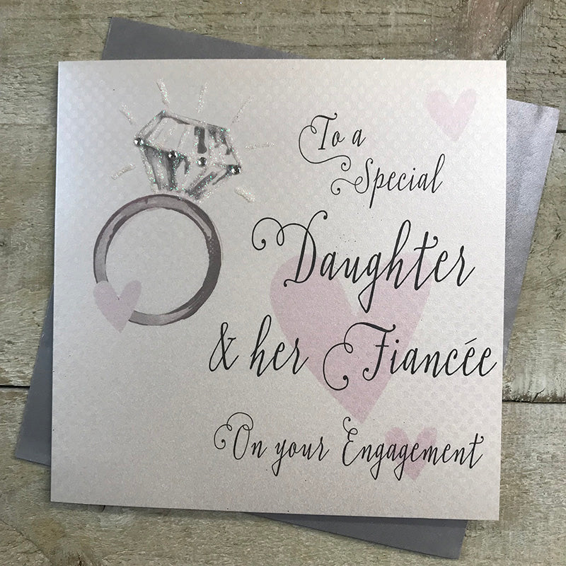 Elegant Blank Engagement Card Special Daughter Her Fiance Modern Card