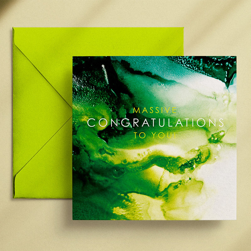 Massive Congratulations Card Wendy Bell Designs Bright Greens